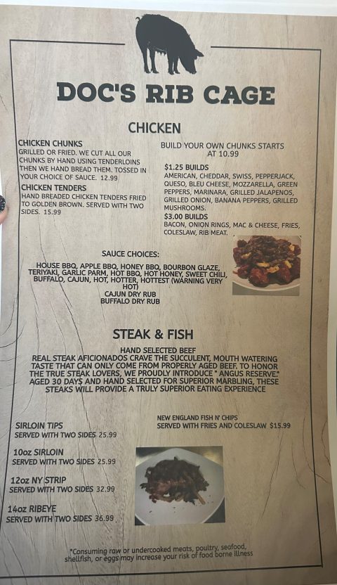 Menu Card - Doc's Rib Cage