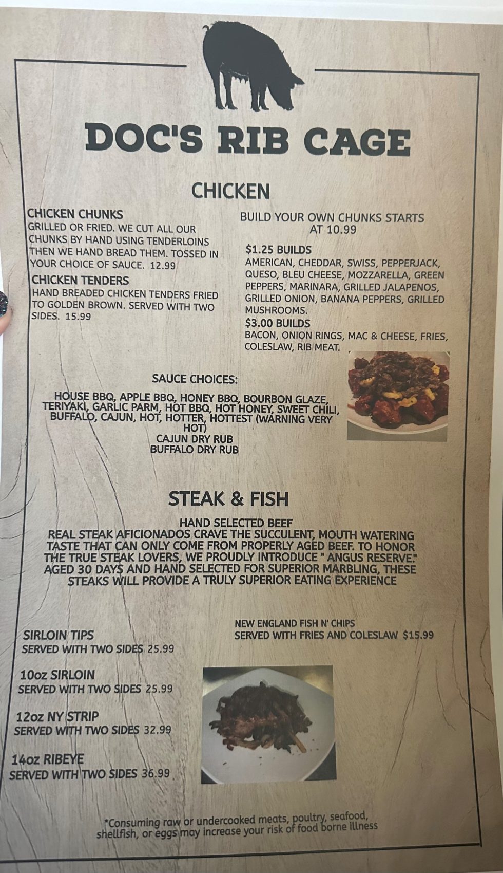 Menu Card - Doc's Rib Cage