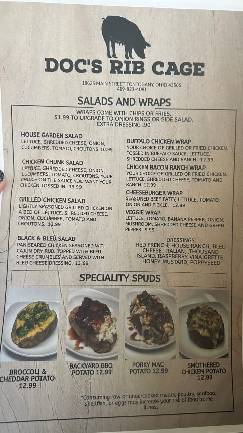 Menu Card - Doc's Rib Cage