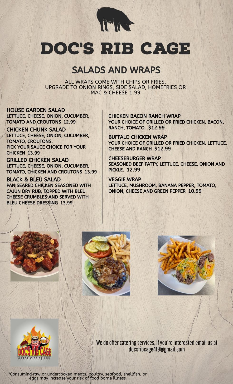 Menu Card - Doc's Rib Cage